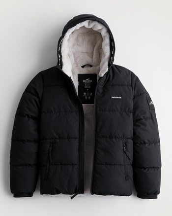 Men's Faux Fur-Lined Hooded Puffer Jacket | Men's Up To 60% Off Select ...