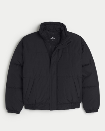 Men's Boxy Mock-Neck Puffer Jacket | Men's Jackets & Coats ...