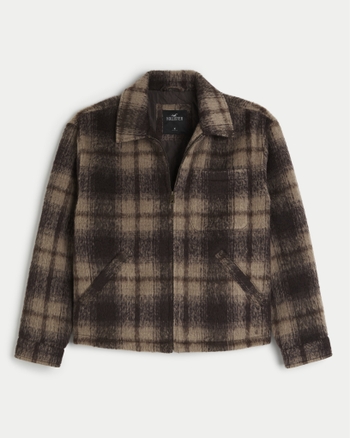 Men's Fuzzy Plaid Shacket | Men's Clearance | HollisterCo.ca