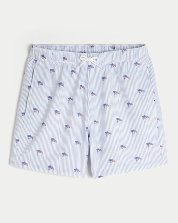 Men's Mid-Thigh Seersucker Swim Trunks | Men's Swimwear | HollisterCo.com