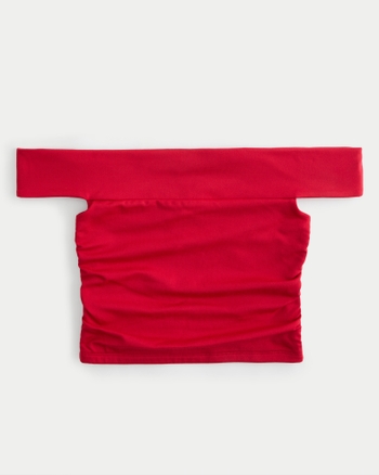 Womens Seamless Fabric Ruched Off The Shoulder Top Womens New
