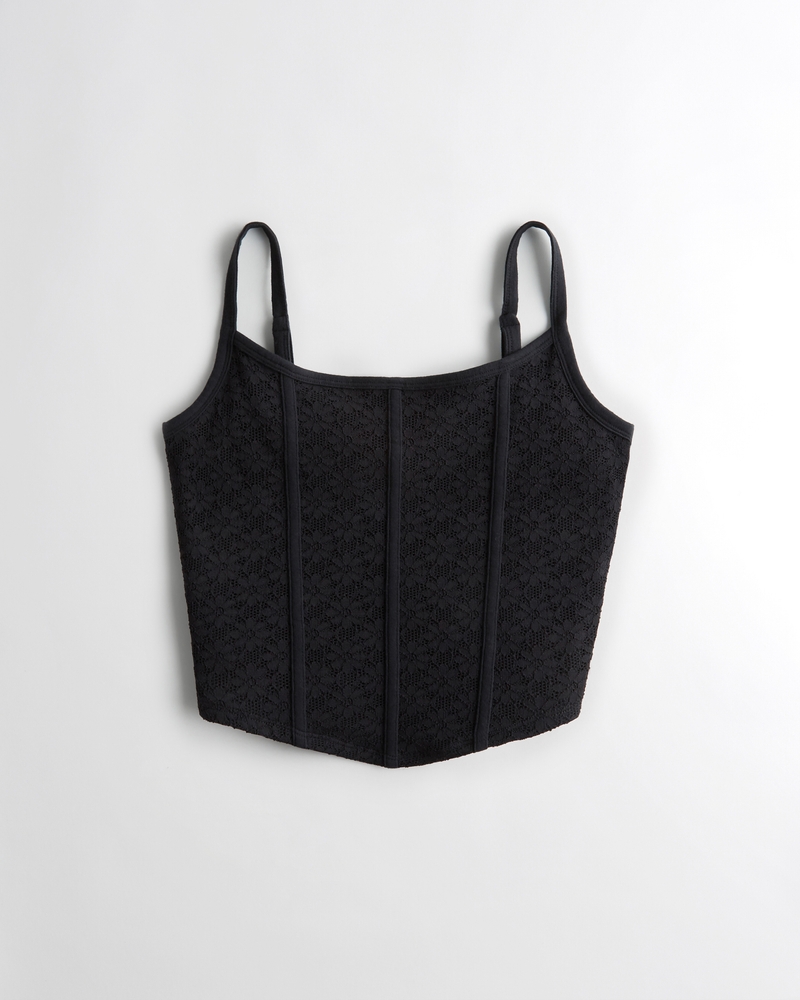 Apperloth A Lace-up Lace Corset With Thong - Wishupon