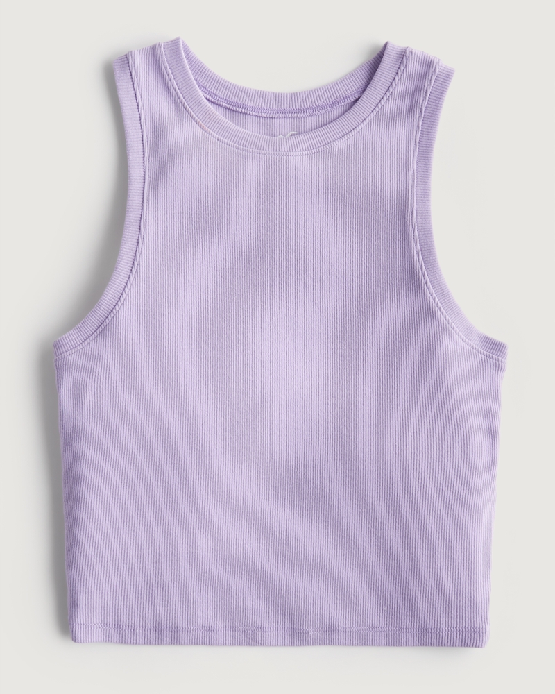 Women's Ribbed High-Neck Tank | Women's Tops | HollisterCo.com
