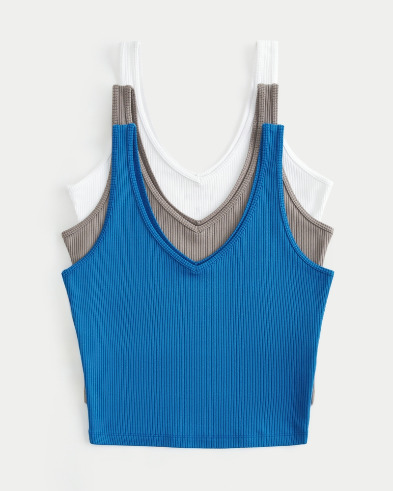 Women's Ribbed Seamless Fabric V-Neck Tank | Women's Tops | HollisterCo.com