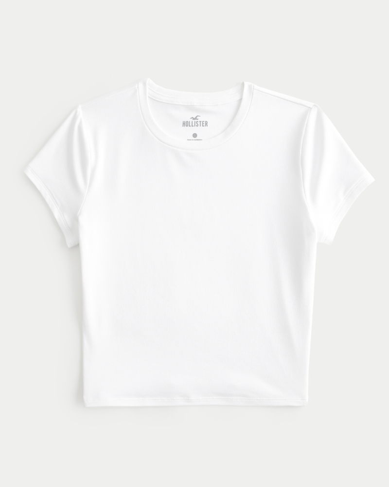 Women's Soft Stretch Seamless Fabric Crew Baby Tee | Women's New ...