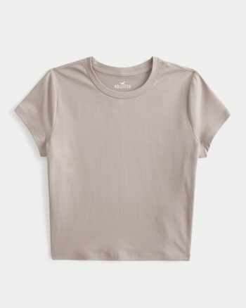 Women's Soft Stretch Seamless Fabric Crew Baby Tee | Women's New ...