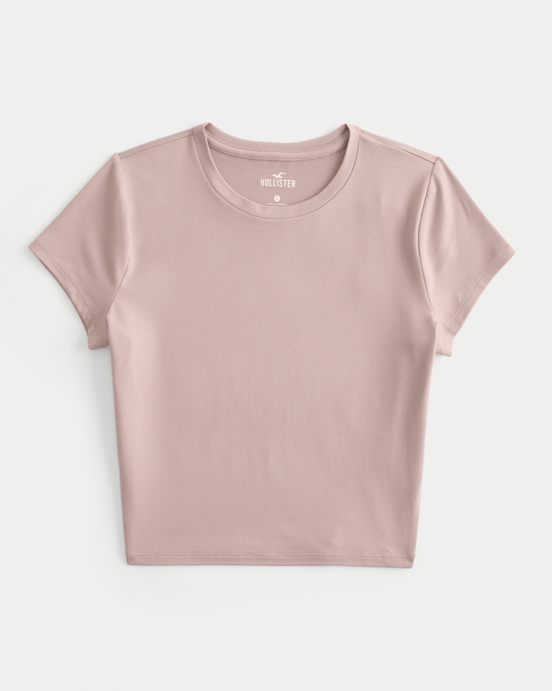 Women's Soft Stretch Seamless Fabric Crew Baby Tee | Women's ...