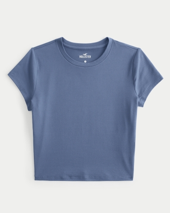 Women's Soft Stretch Seamless Fabric Crew Baby Tee | Women's Hollister ...