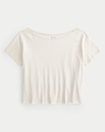 Women's Easy Off-the-Shoulder T-Shirt | Women's Hollister Women's ...