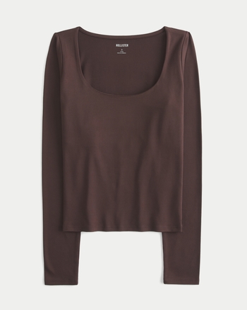 Women's Soft Stretch Seamless Fabric Scoop Top | Women's Hollister ...