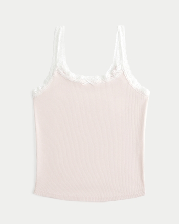 Womens Ribbed Lace Trim Cami Womens Clearance