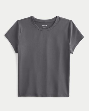 Women's Soft Stretch Seamless Fabric Longline Baby Tee | Women's Tops ...