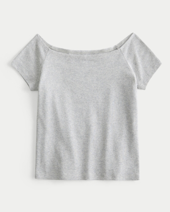 Women's Short Sleeve Skimming Off-the-Shoulder Top | Women's Clearance ...