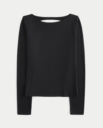 Women's Soft Stretch Seamless Fabric Open-Back Top | Women's Tops ...