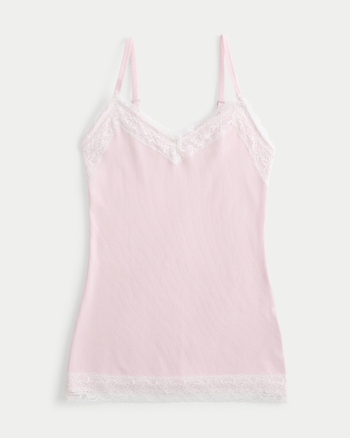 Women's Ribbed Lace Trim Cami | Women's New Arrivals | HollisterCo.com