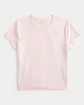 Women's Soft Stretch Seamless Fabric Crew Baby Tee | Women's Sale ...
