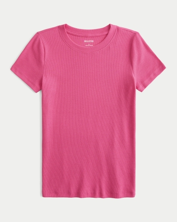 Women's Ribbed Crew Baby Tee | Women's Tops | HollisterCo.com