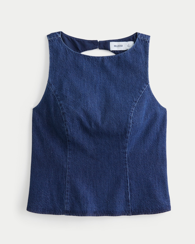 Women's Open-Back Denim Blouse | Women's Tops | HollisterCo.com