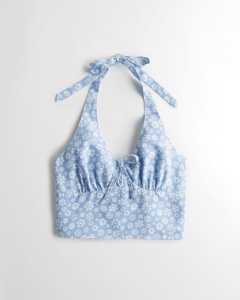 Women's Crop Crepe Halter Top | Women's | HollisterCo.com