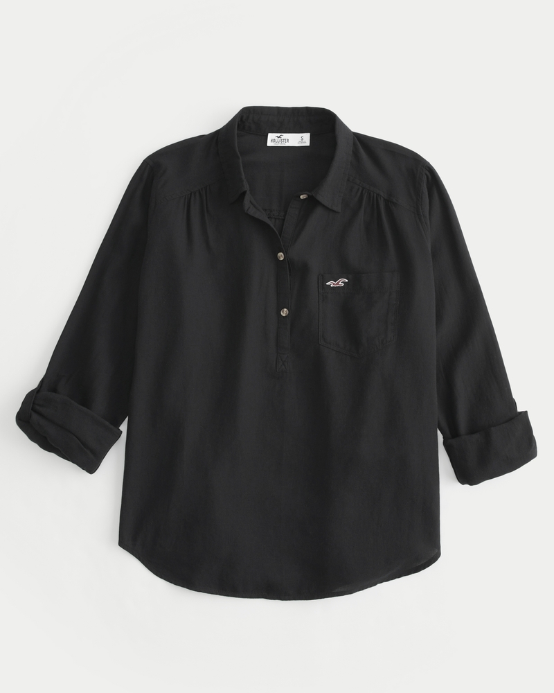 Women's Oversized Cotton Popover Shirt | Women's Weekly Sets ...