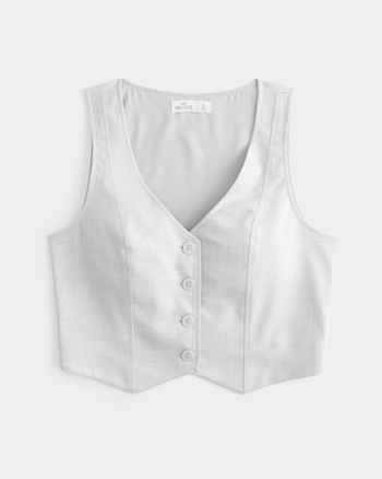 Women's V-Neck Button-Through Vest | Women's Matching Sets | HollisterCo.ca