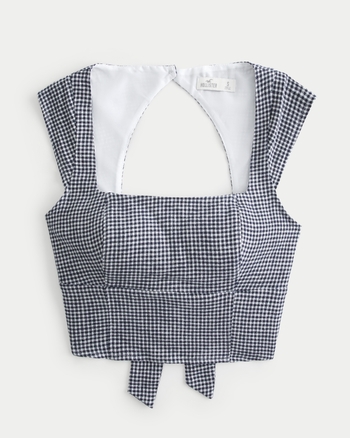 Women's Linen-Blend Open-Back Top | Women's | HollisterCo.com