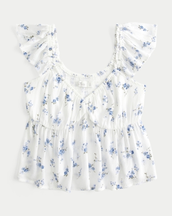 Women's Easy Flutter Sleeve Babydoll Top | Women's New Arrivals ...