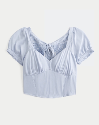 Women's Lace Open Back Top | Women's Tops | HollisterCo.com