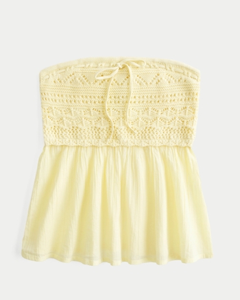 Women's Easy Crochet-Style Strapless Babydoll Top | Women's Spring ...