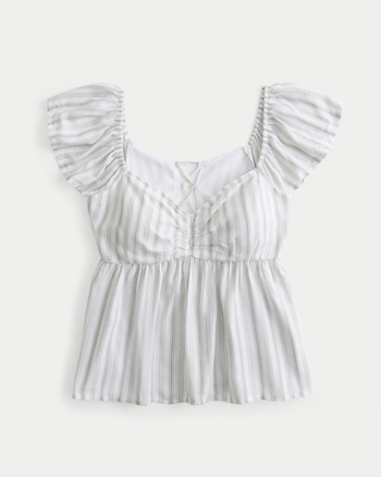 Women's Easy Flutter Sleeve Babydoll Top | Women's Sale | HollisterCo.com