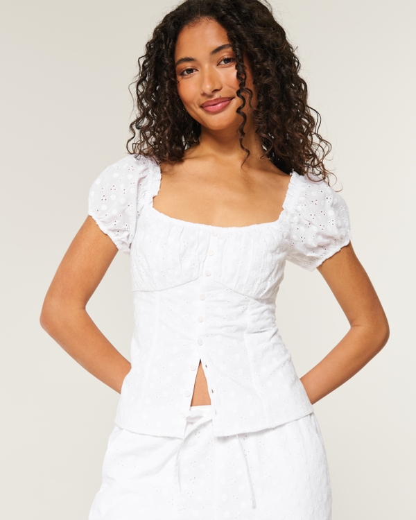 Hollister white blouse store