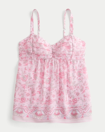 Women's Easy Ruched Chiffon Babydoll Top | Women's Tops | HollisterCo.com