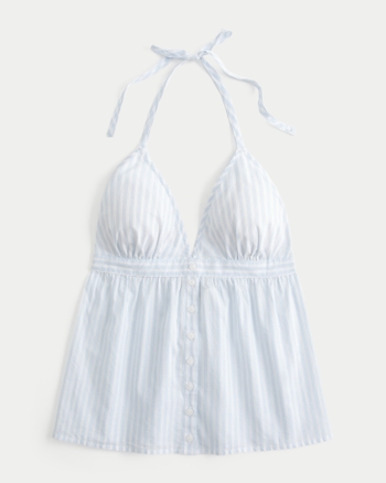 Damen Lässige Neckholder-Bluse | Damen Ausverkauf | HollisterCo.com