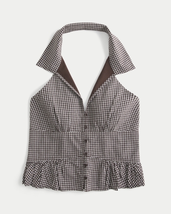 Damen Neckholder-Bluse mit Kragen | Damen Ausverkauf | HollisterCo.com