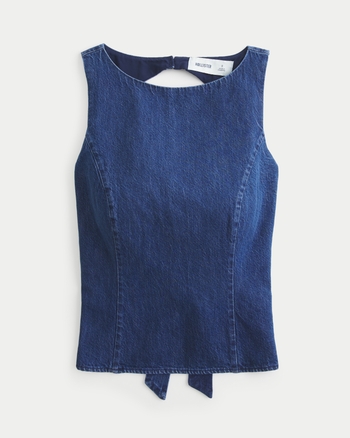 Women's Denim Open-Back Top | Women's Clearance | HollisterCo.com