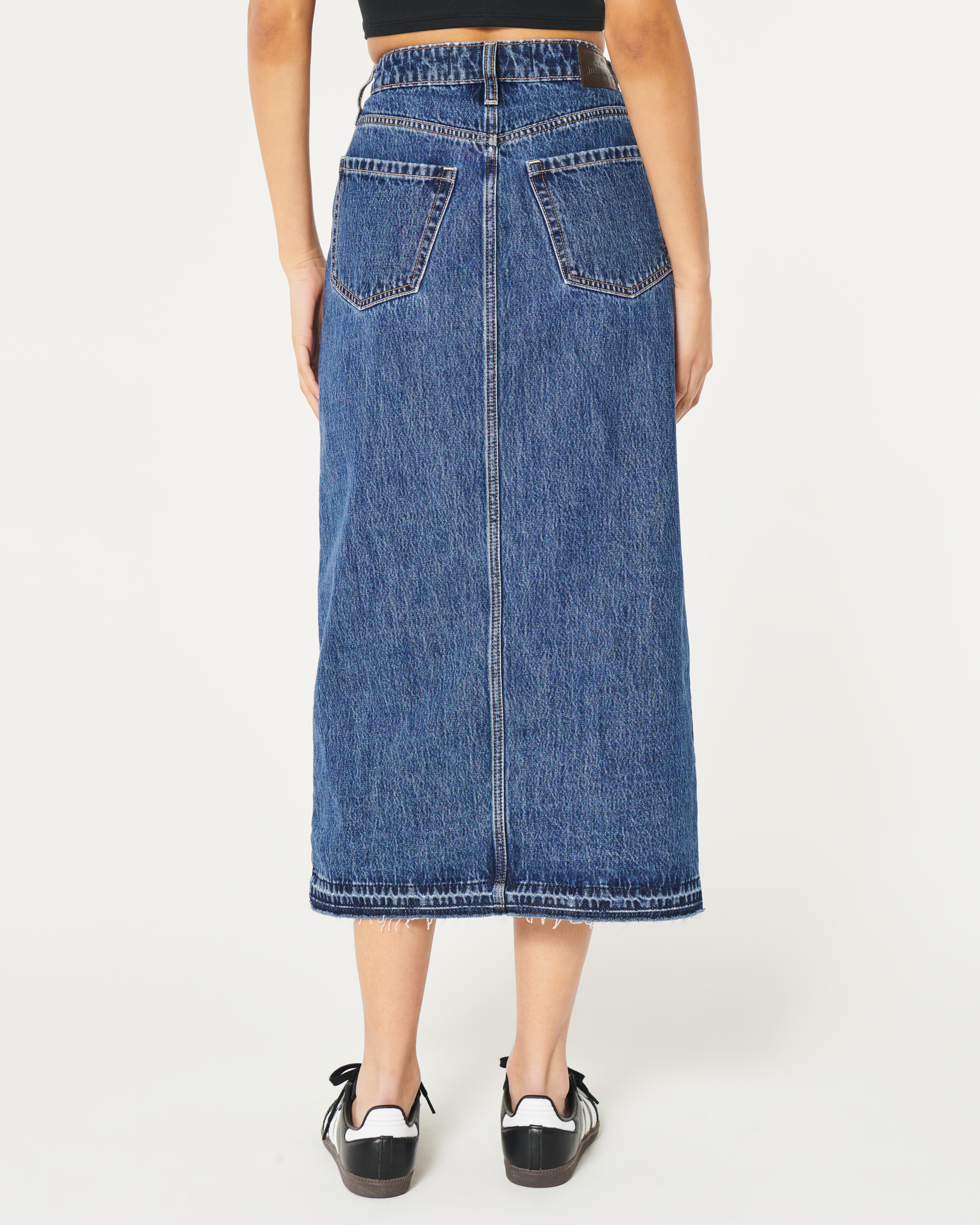 Women s Dark Wash Denim Maxi Skirt Women s Sale HollisterCo