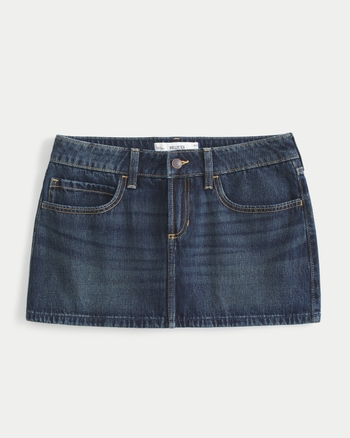 Women's Low-Rise Denim Mini Skort | Women's Bottoms | HollisterCo.com