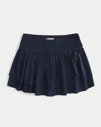 Women's Smocked Tiered Mini Skort | Women's | HollisterCo.com