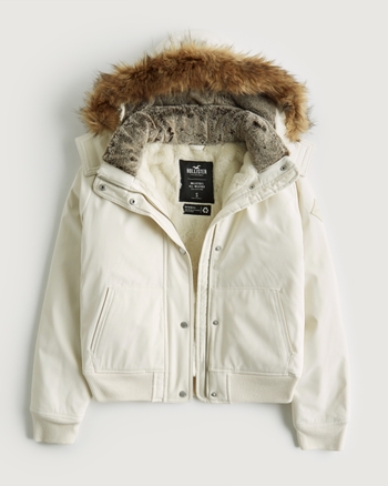 Women's Faux Fur-Lined All-Weather Bomber Jacket | Women's Jackets & Coats | HollisterCo.com