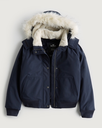 Women's Faux Fur-Lined All-Weather Bomber Jacket | Women's ...