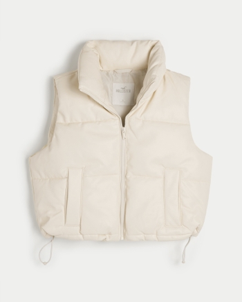 Women's Ultimate Vegan Leather Mini Puffer Vest | Women's Clearance ...