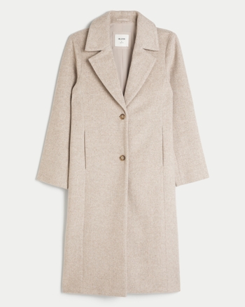 Women's Wool Blend Longline Coat | Women's | HollisterCo.com