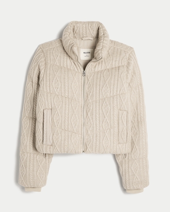 Women's Sweater-Knit Mini Puffer Jacket | Women's | HollisterCo.com