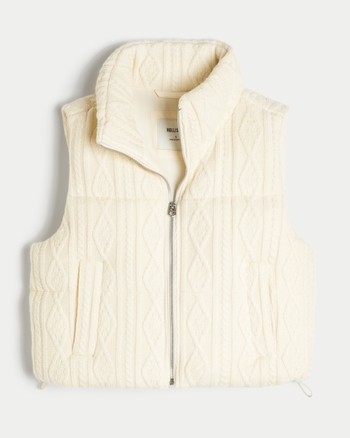 Women's Sweater-Knit Mini Puffer Vest | Women's Clearance | HollisterCo.com