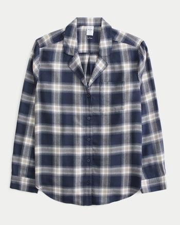 Women's Easy Long-Sleeve Flannel Pajama Top | Women's Sleepwear ...
