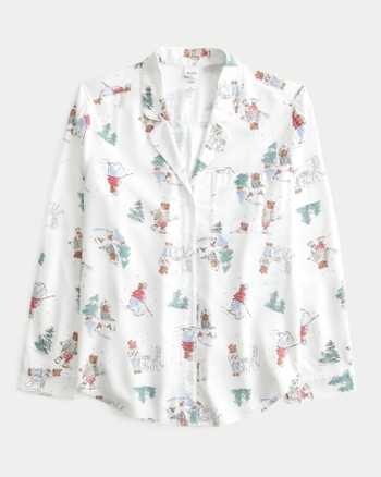 Women's Long-Sleeve Flannel Pajama Top | Women's Sleepwear & Loungewear ...