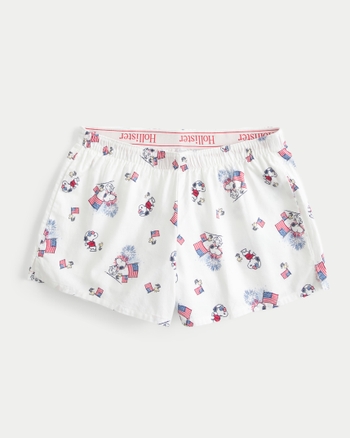 Women's Snoopy Graphic Boxer Shorts | Women's Bottoms | HollisterCo.com