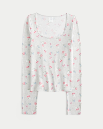 Women's Cozy Berry Pattern Pajama Top | Women's Sleepwear & Loungewear ...