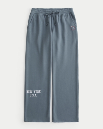 Women's Mid-Rise New York Graphic Straight Sweatpants | Women's New ...