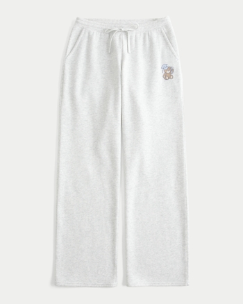 Women's Grad Bear Straight Sweatpants | Women's Clearance | HollisterCo.com